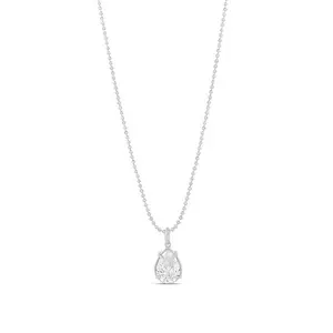 SHYMI Pear Stone Beaded Ball Chain Necklace - Silver