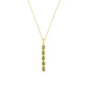 OPIUM JEWELS Emerald Pendant Necklace - Gold/green