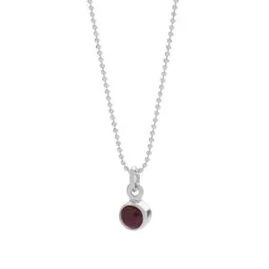 NELLOU JEWELLERY Garnet Birthstone Sterling Silver Necklace - Red
