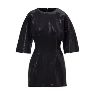 BLUZAT Sequined Fitted-waist Mini Dress