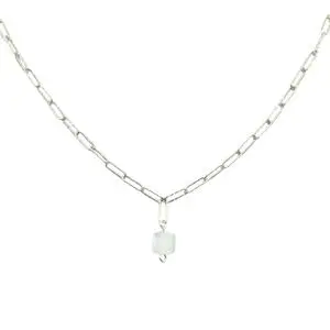 BIO-TRIMMINGS Brandt Sparkle Chain Frost Bio-gem Necklace - Silver
