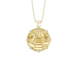 VANIMY Promised Land Angel Divine Guidance Pendant Necklace - Gold