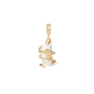 FREQNC ATELIER Serpent Charm Mother Of Pearl Pendant - White