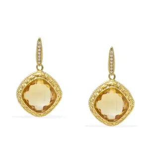 VINTOUCH ITALY Demetra Citrine Earrings - Gold/yellow