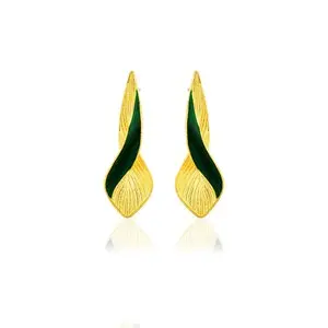 MILOU JEWELRY Dark & Gold Infinity Earrings - Green