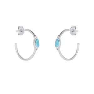 SPERO LONDON Drop Turquoise Solitaire Earrings - Silver