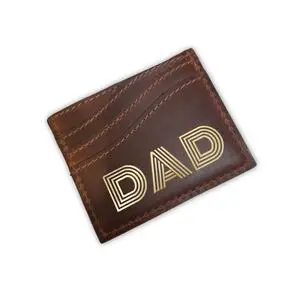 VIDA VIDA Dad Leather Wave Card Holder Dark - Brown