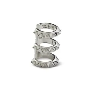 KASUN LONDON Croc Triple Ear Cuff - Silver