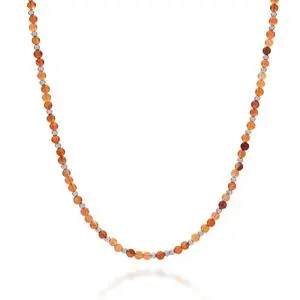 NELLOU JEWELLERY Beaded Carnelian Necklace - Silver/yellow