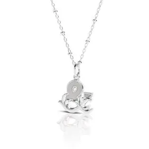 KASUN LONDON Silver Initial Pendant Necklace - Silver/white