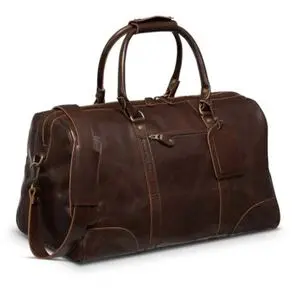 HIDES LEATHER CO. Leather Duffle Bag - Brown