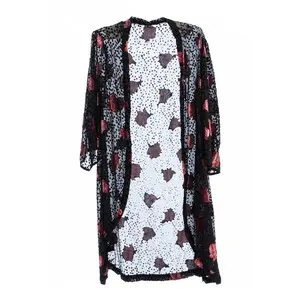 Saachi Velvet Rose Kimono - Black