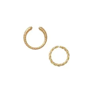 ALEXIE OF ATHENS Etched Rope Duo Ring Set - Gold