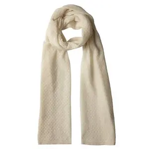 MOHAIR&ANGORA Neutrals Diamond Shawl Ecru - Beige