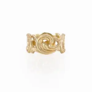 GABRIELLA ALICIA 9 Carat Yellow Scroll Ring - Gold