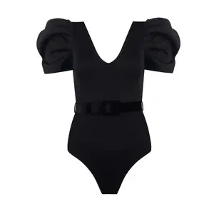NUR KARAATA Porto Torres Swimsuit - Black