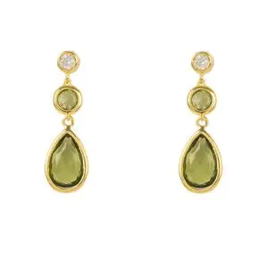 LATELITA Tuscany Peridot Drop Earrings - Green/gold