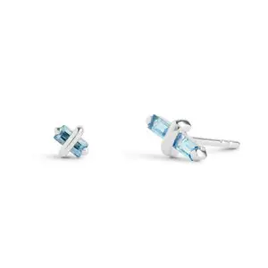 KASUN LONDON Candy Kiss Topaz Earrings - Blue/silver