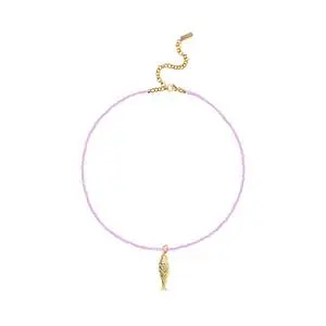 ADRIANA PAPPAS DESIGNS Lucky Fish Pendant Necklace - Purple/gold