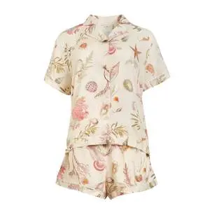 FABLE ENGLAND Neutrals Whispering Sands Lotus Short Pyjamas - Pink
