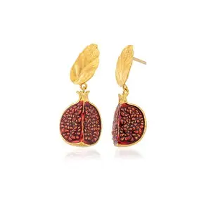 MILOU JEWELRY Pomegranate Slice Drop Earrings - Gold