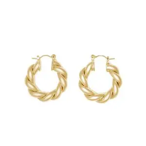 SHABELLA NYC Croissant Hoop Earrings - Gold
