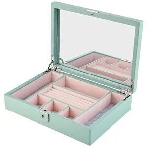Wolf Liberty Medium Jewellery Box - Green