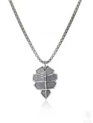 THE JEWELZ Textured Axe Head Pendant Necklace In Sterling Silver