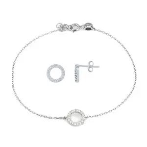 SPERO LONDON Circle Bracelet And Stud Set - Silver