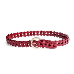 JURGI BRAND Triangle Loop Leather Belt - Red