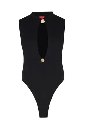 NO'DESIGN Monica Button-detail Cut-out Bodysuit
