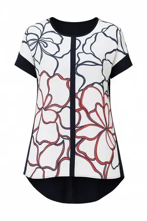 CONQUISTA Paneled Printed Top