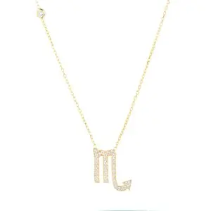 LATELITA Zodiac Star Sign Pendant Necklace - Gold/white