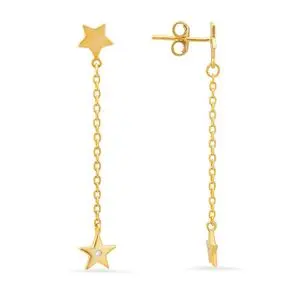 KYLIE HARPER Petite Dangling Stars Diamond Cz Earrings - Gold
