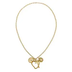 CARAMEL VINTAGE JEWELLERY Vintage Plated Charm Necklace - Gold