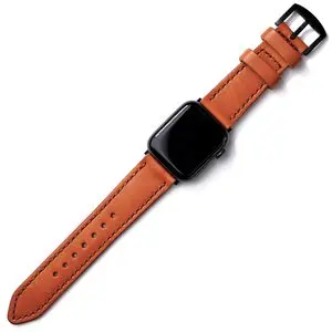 ROARCRAFT Custom Leather Apple Watch Strap Brown/orange