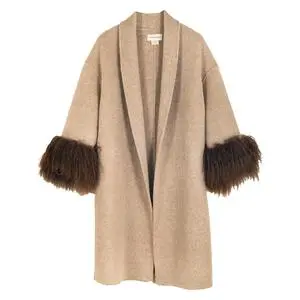 SHADED THE LABEL Perran Wool & Mongolian Shearling Coat