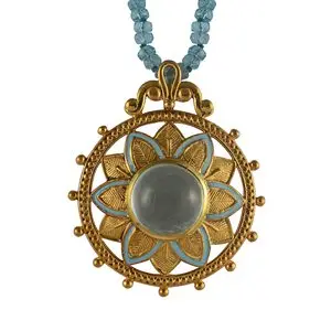 EMMA CHAPMAN JEWELS Bali Aquamarine Statement Necklace - Blue