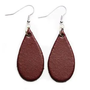 N'DAMUS LONDON Auricle Leather Drop Earrings - Red