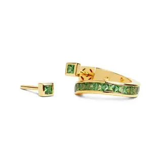 KASUN LONDON Vortex Tsavorite Earrings - Yellow