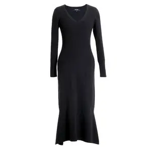 SMART AND JOY Slim V-neck Sweater Midi Dress