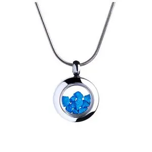 MY LITTLE NATURE Tiny Necklace With Natural Stones - Silver/blue