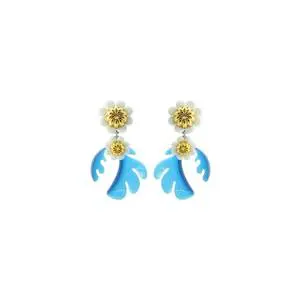 GISSA BICALHO Cosmos Flower Dangle Earrings - Blue