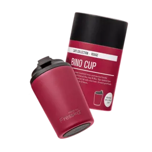 Fressko Bino 8oz / 227ml Reusable Coffee Cup, Stainless Steel Rouge - Red