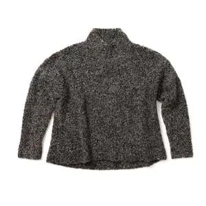 LINDSAY NICHOLAS NEW YORK Bouclé Knit Mock-neck Sweater - Grey