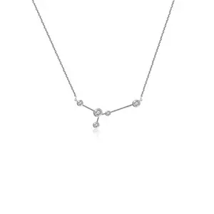 GENEVIEVE COLLECTION 18k Gold Cancer Zodiac Diamond Necklace - White