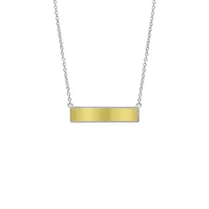 JANUS EDINBURGH Facade Of Balance Reversible Bar Necklace - Gray/yellow