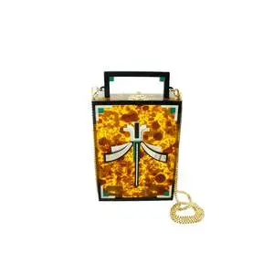 GISSA BICALHO Dragonfly Acrylic Clutch - Brown