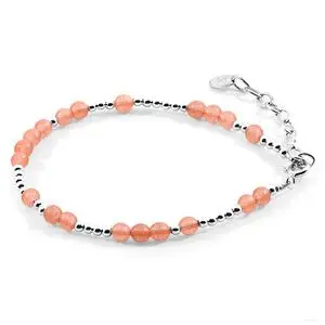 ANCHOR & CREW Lucia Silver & Stone Bracelet - Silver/orange