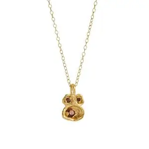 CLAIRE HILL DESIGNS Garnet Lichen Pendant Necklace - Gold